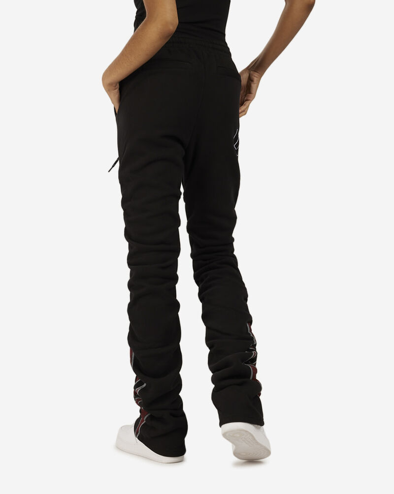 Shop Smoke Rise Racing Fleece Stacked Pants NP23986SN-BLK black ...