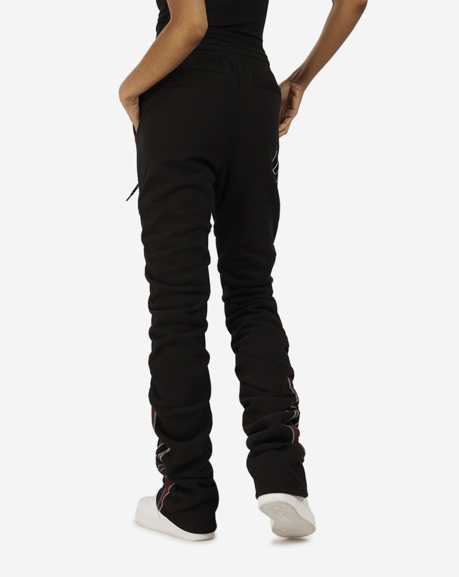 Shop Smoke Rise Racing Fleece Stacked Pants NP23986SN-BLK black ...