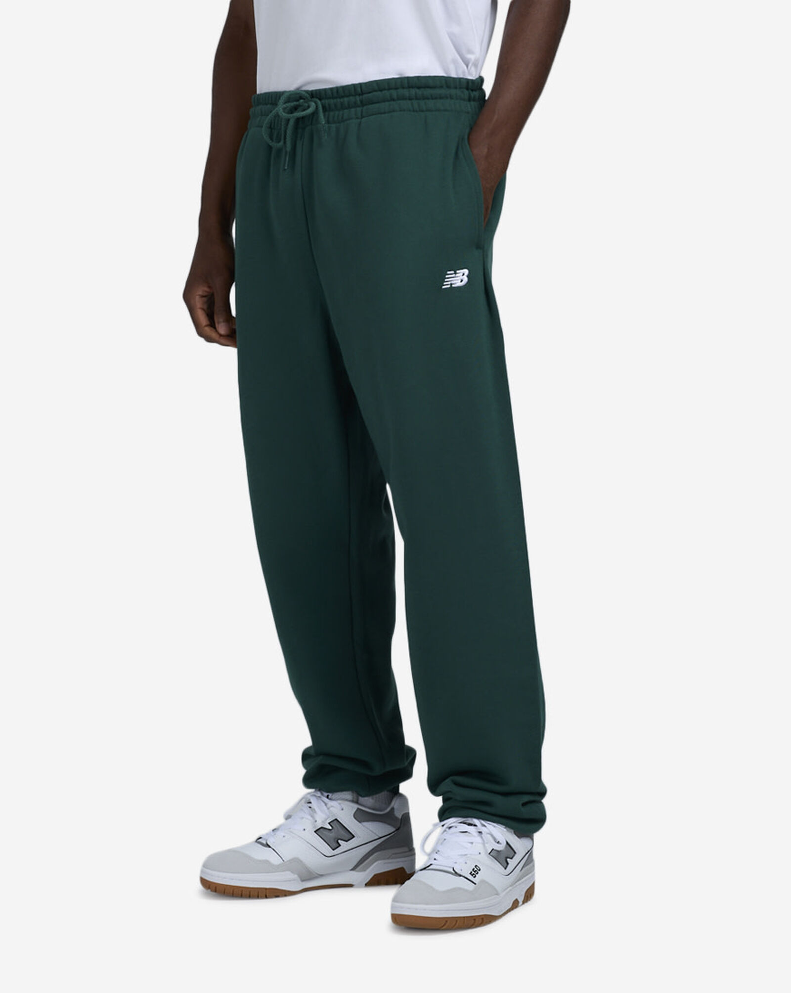 Shop New Balance Stacked Logo French Terry Jogger MP41519-NWG green ...