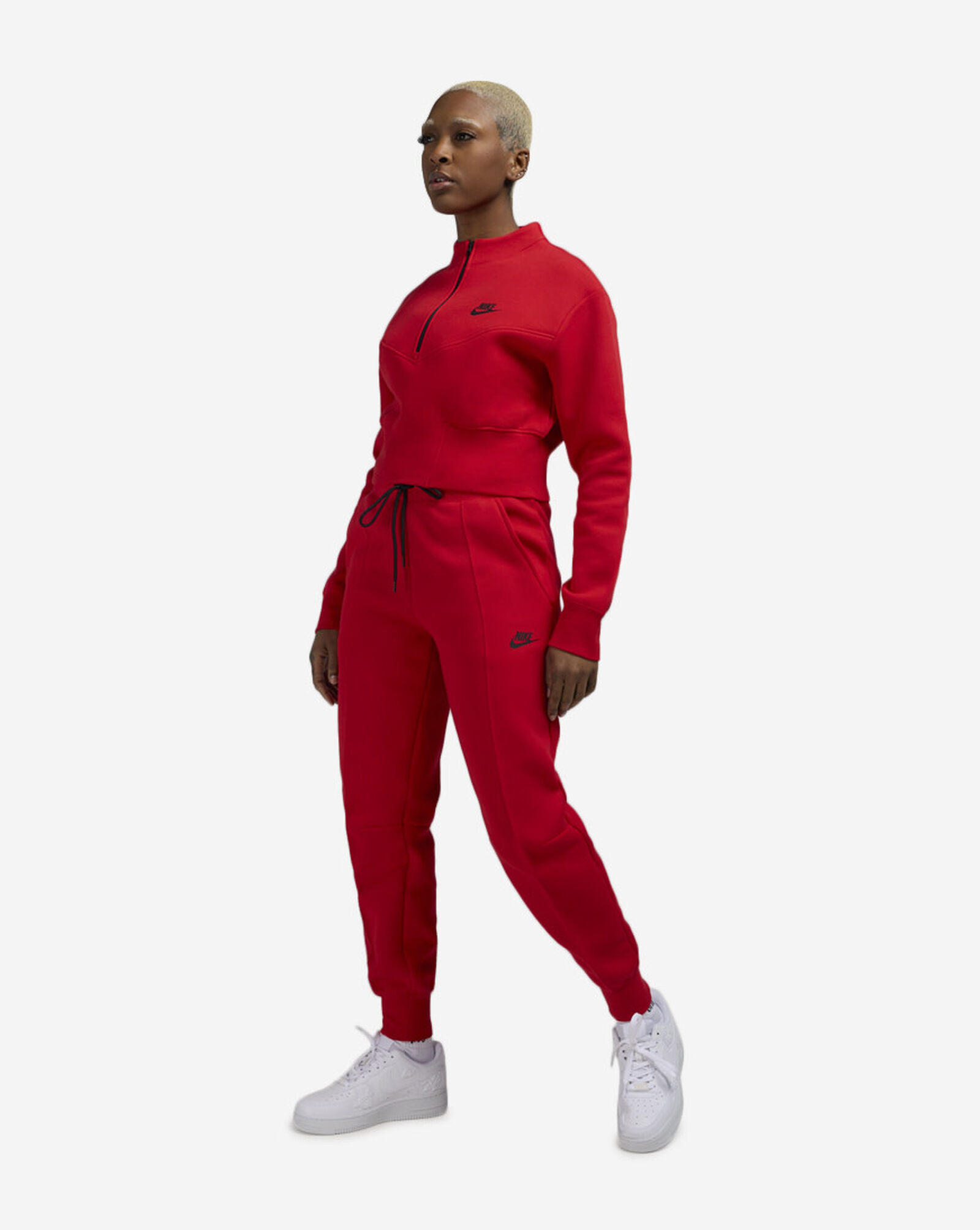Shop Nike NSW Tech Fleece Cropped 1/2-Zip Top HJ1031-657 red | SNIPES USA