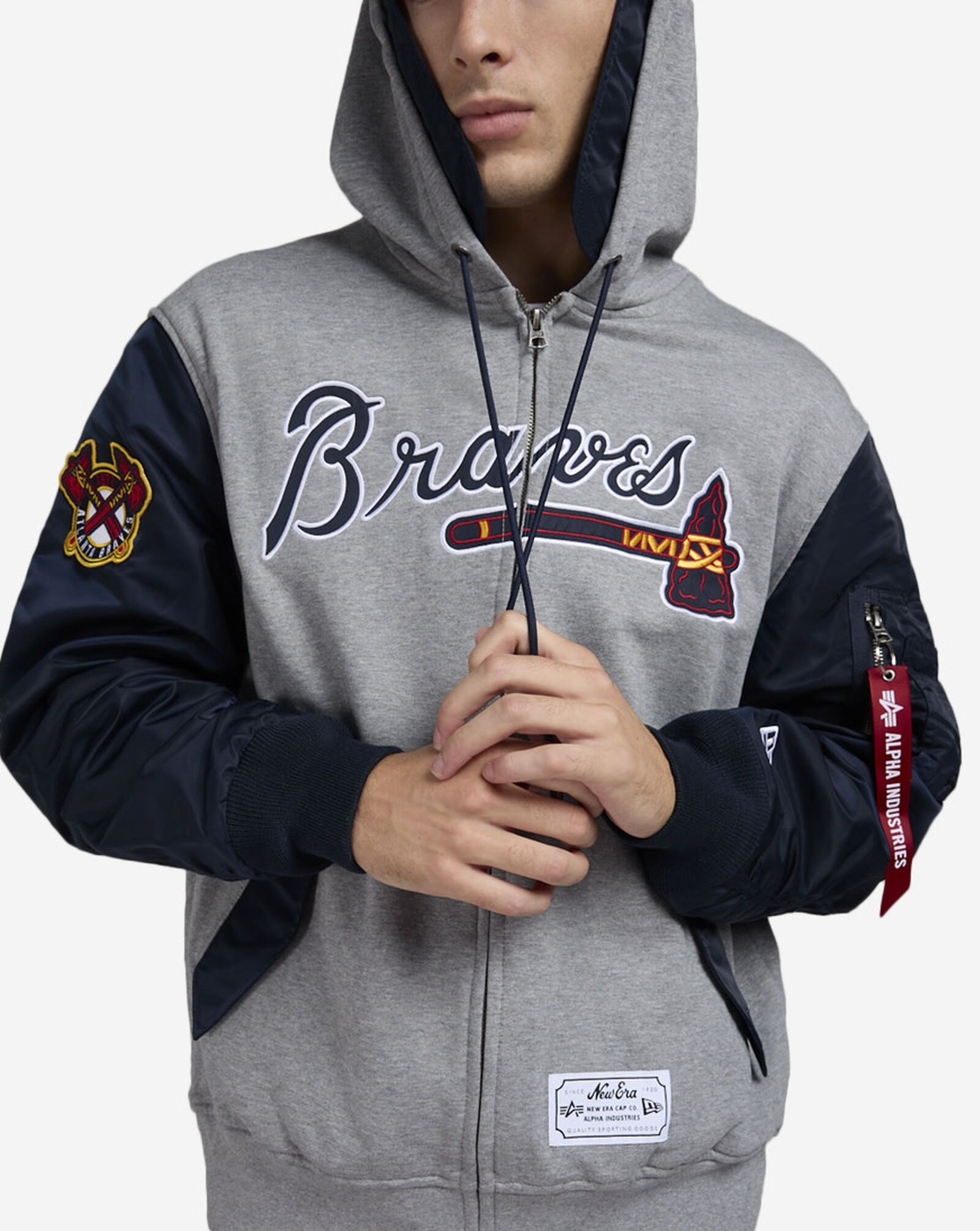 Shop New Era Alpha Industries Atlanta Braves Bomber Jacket 60684026 ...