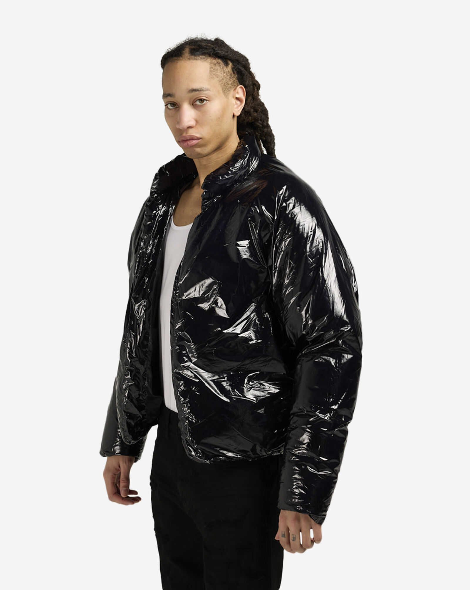 Shop Decibel Shiny Bubble Open Jacket DSP880-BLK | SNIPES USA
