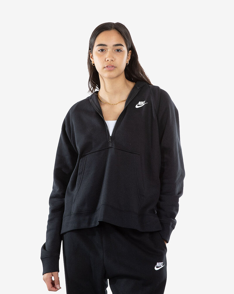 Shop Nike NSW Club Essential Fleece 1/4 Zip Hoodie DD5325-010 black | SNIPES USA