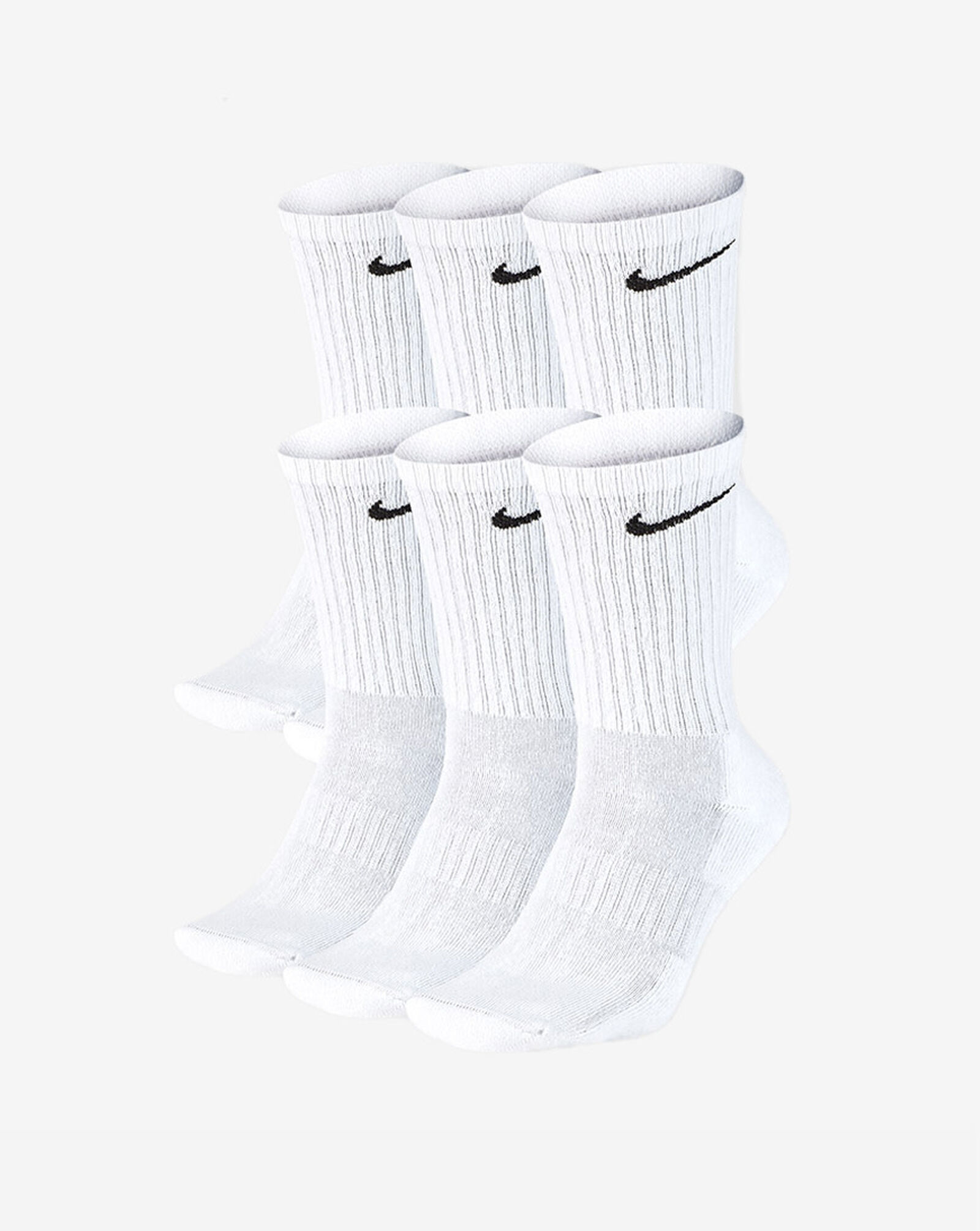 Shop Nike 6PK Everyday Cushioned Training Crew Socks SX7666-100 white ...