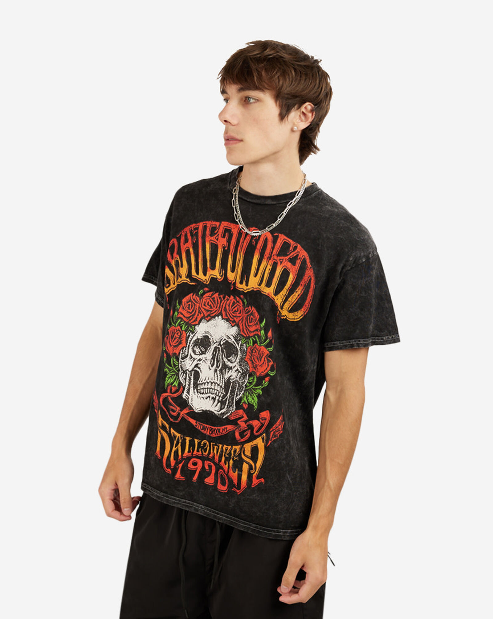 Shop Graphic Tees Grateful Dead Skull Roses Tee M-5000-001GD-SN grey ...