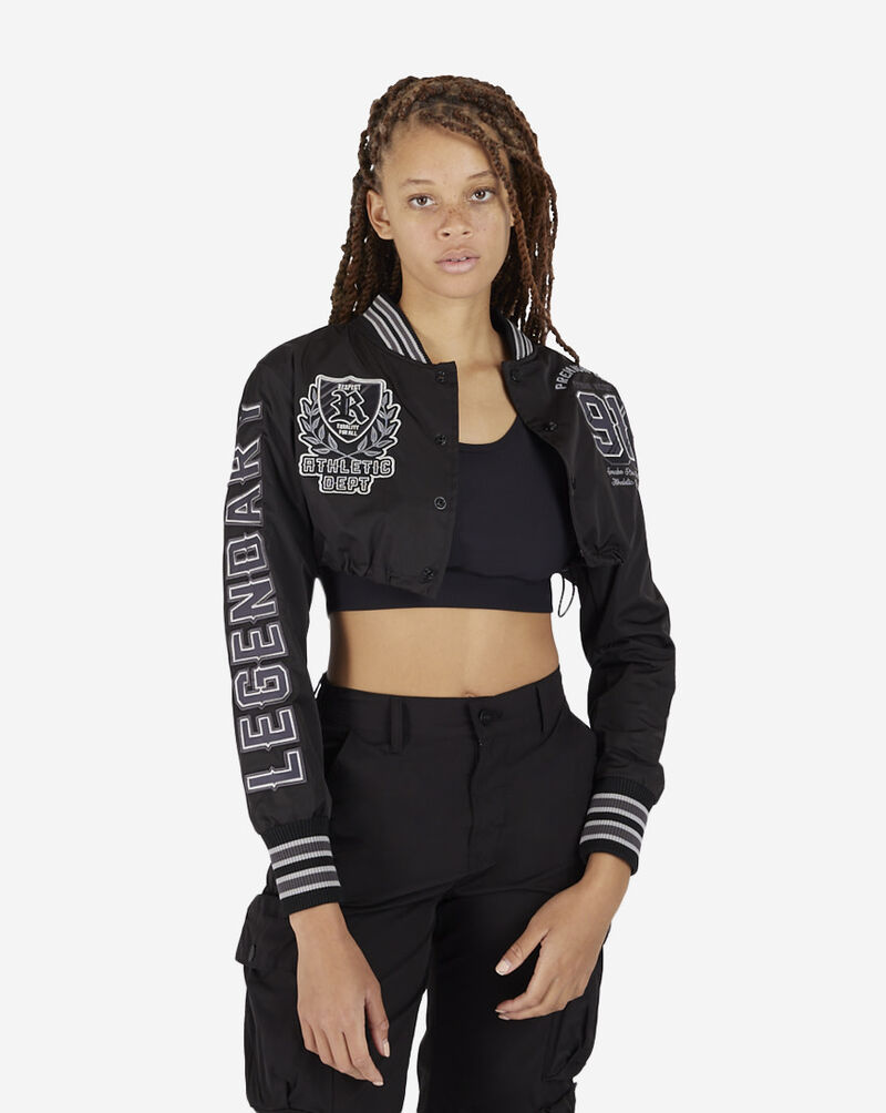 Shop Smoke Rise Cropped Nylon Patch Jacket EW23788SN-BLA black | SNIPES USA