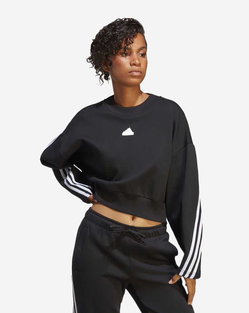 Shop Adidas Future Icons 3-Stripes Crew IB8494 black | SNIPES USA
