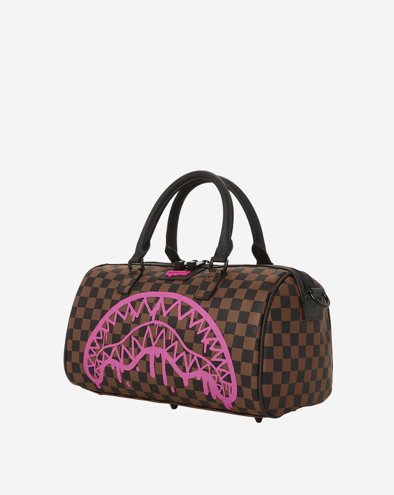 Shop Sprayground Pink Drip Check Duffel Bag D5330 multi | SNIPES USA