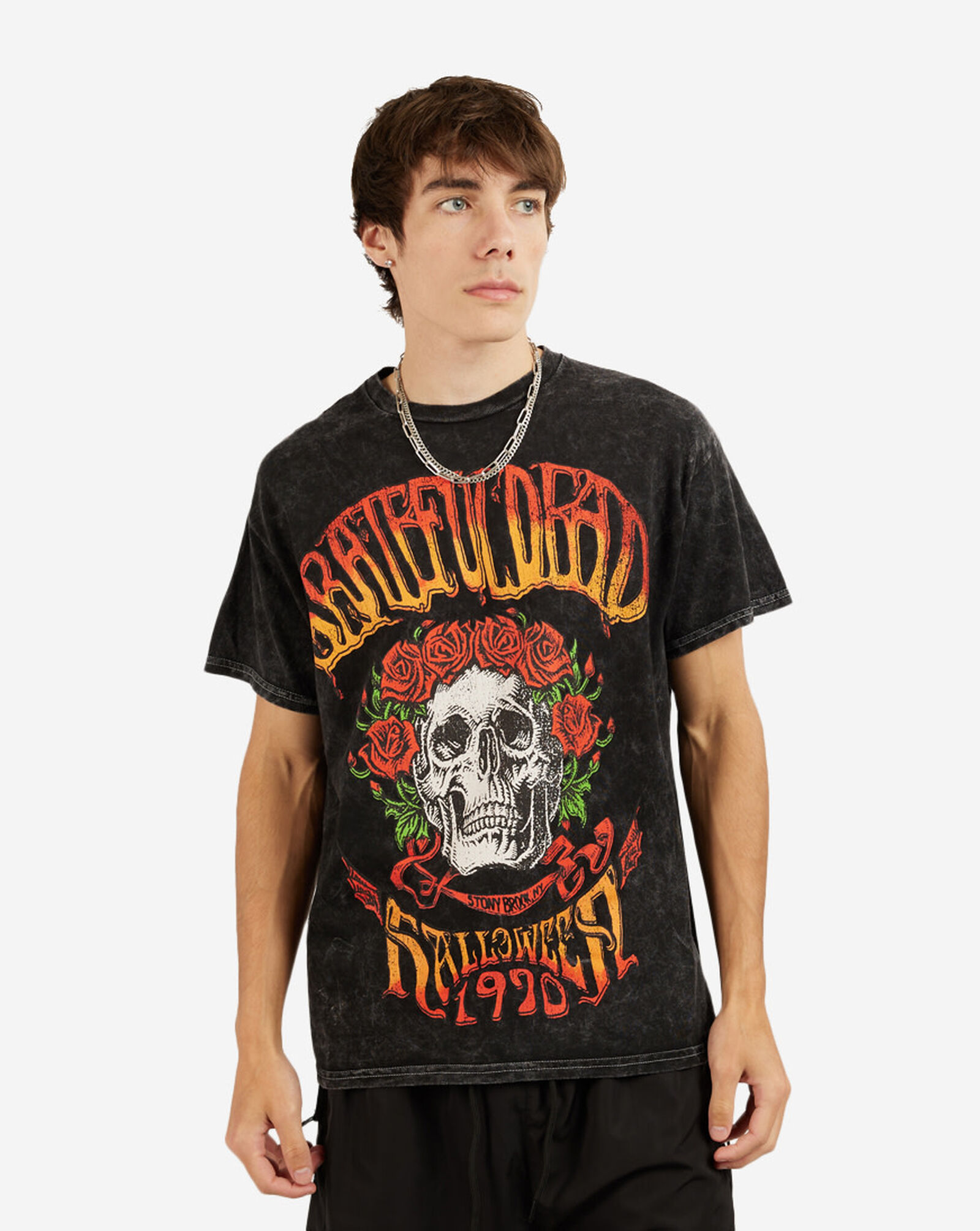 Shop Graphic Tees Grateful Dead Skull Roses Tee M-5000-001GD-SN grey ...