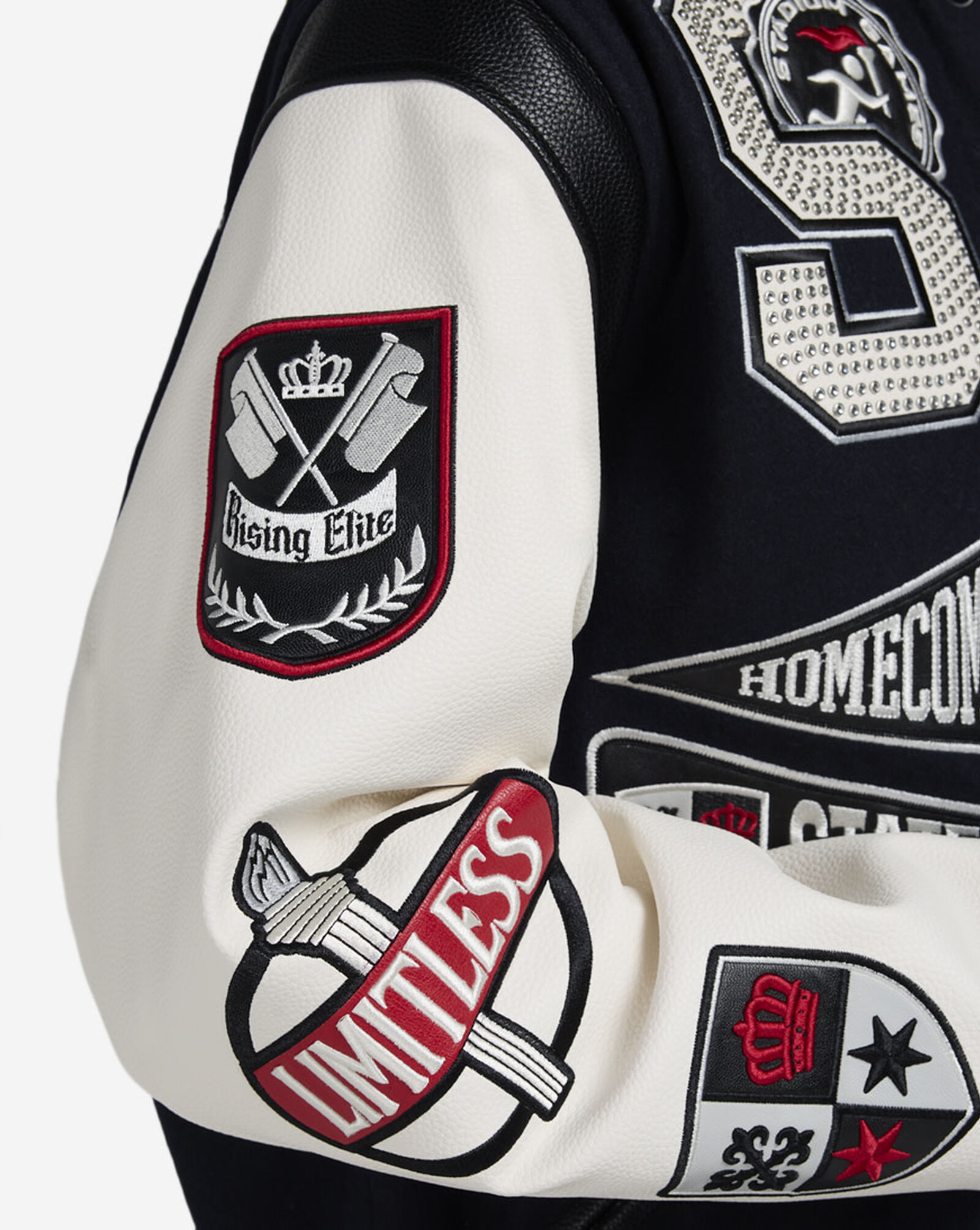 Shop Smoke Rise Luxe Legacy Wool Varsity Jacket OH25697SN-NAV blue ...