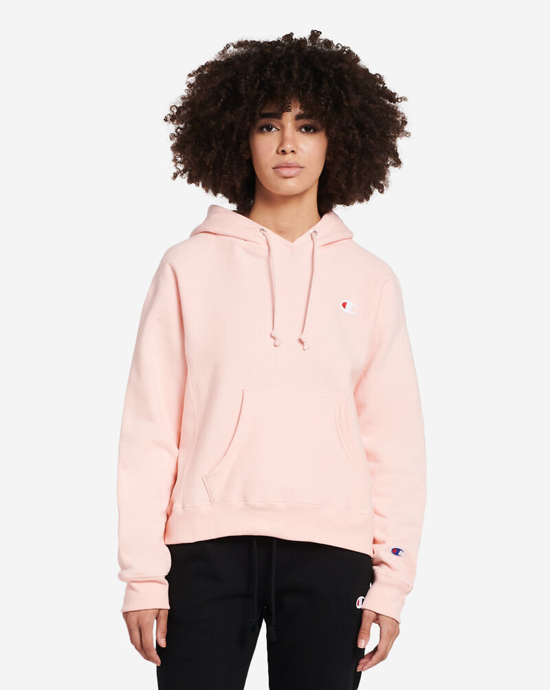 Shop Champion Reverse Weave Pullover Hoodie GF857Y06145-2M2 pink ...