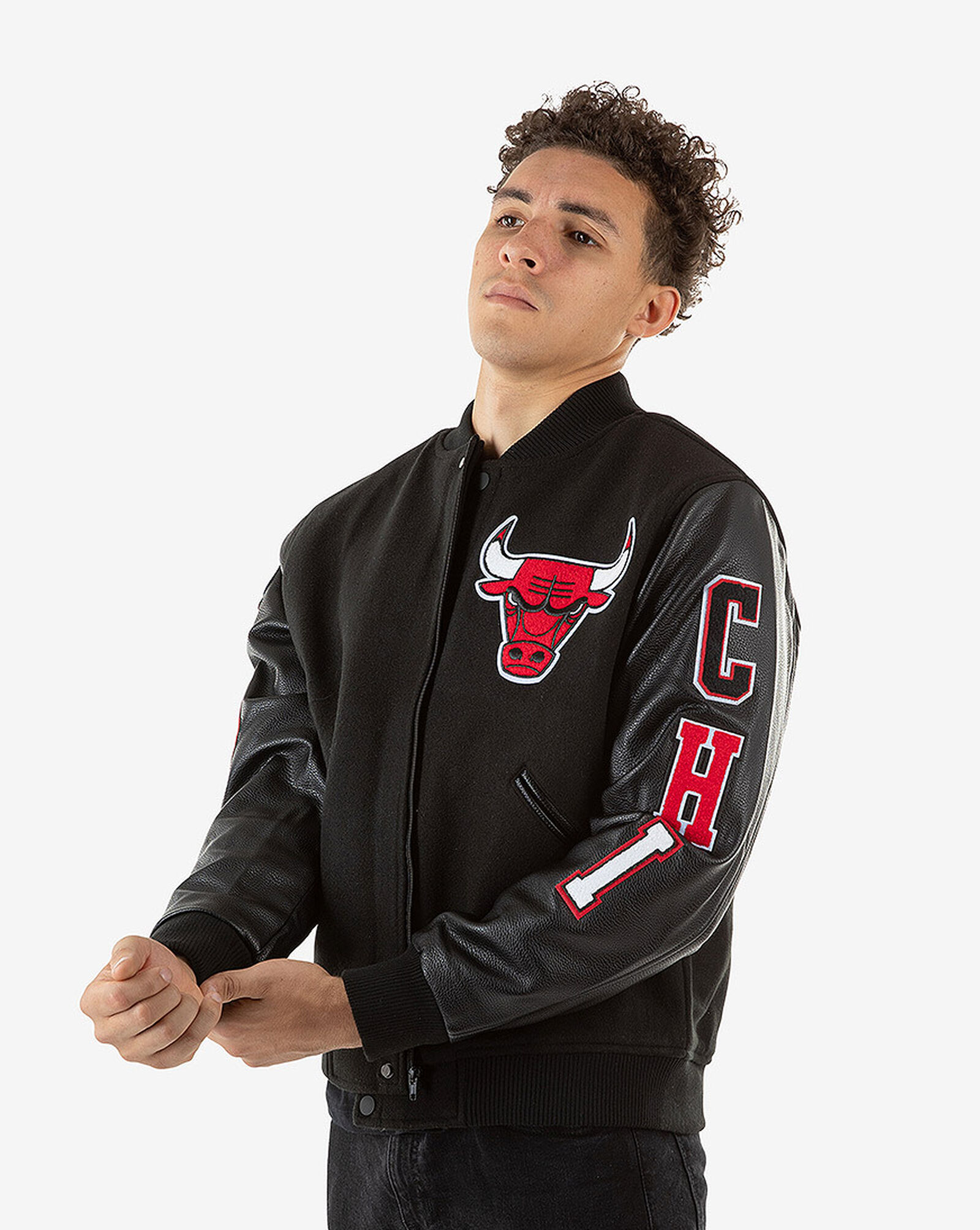 Shop Pro Standard Chicago Bulls Logo Varsity Jacket BCB651681 black ...