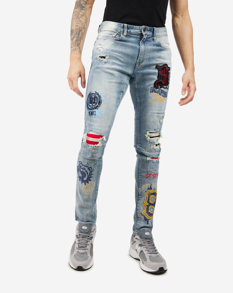 Shop Smoke Rise Varsity Doogle Jeans JP-23116SNZ blue | SNIPES USA