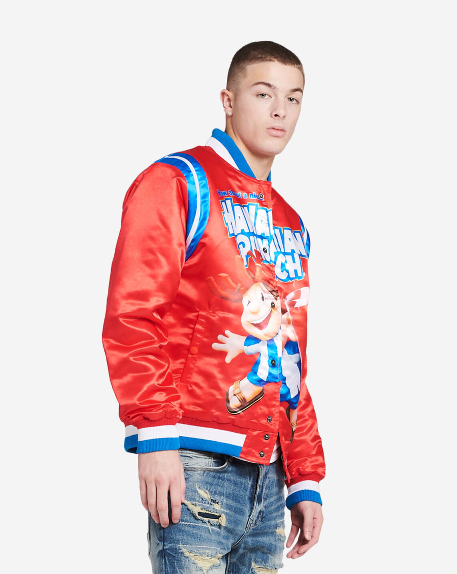 Shop Boondocks Hawaiian Punch Satin Jacket OWM1ZPKKRG-RED red | SNIPES USA