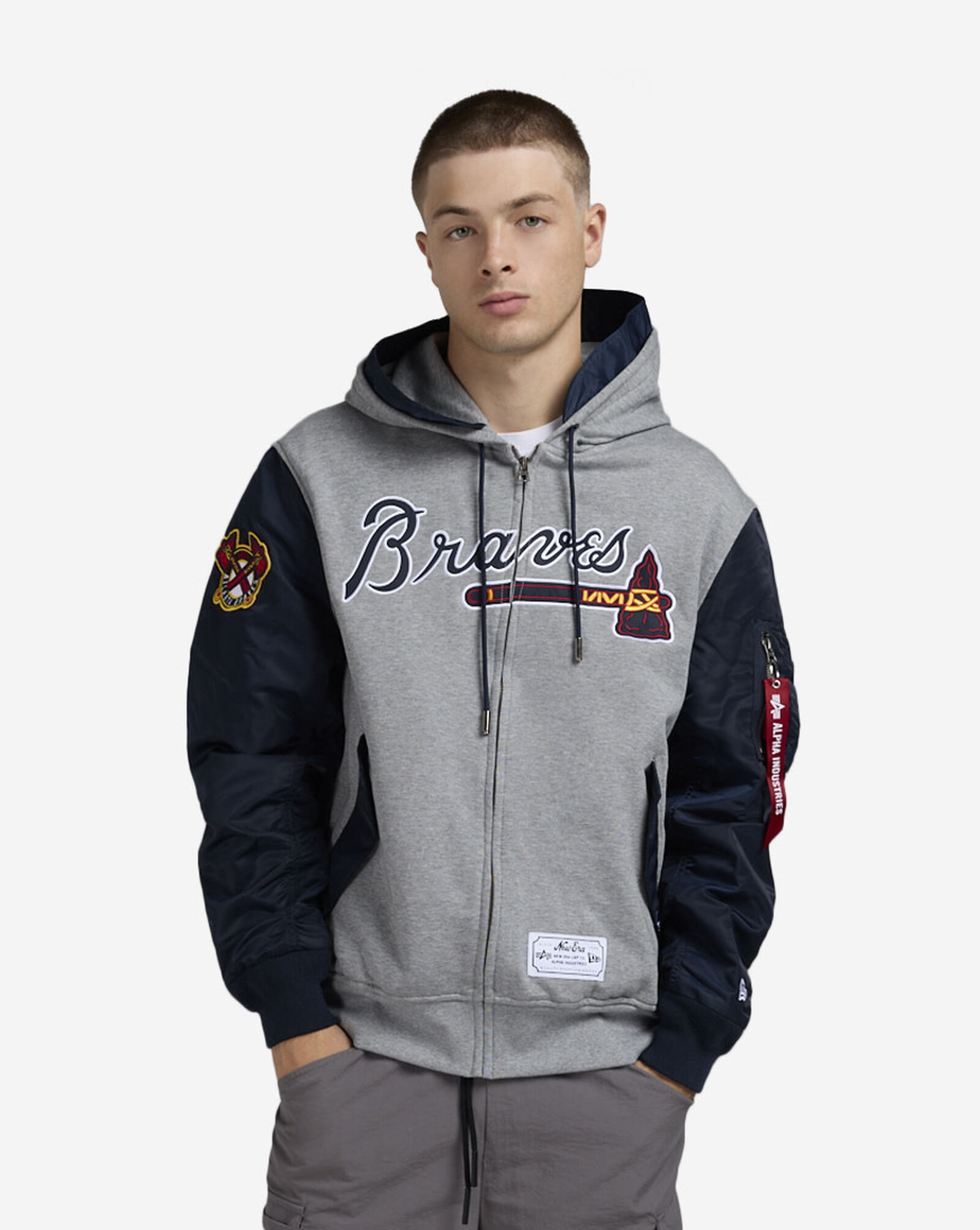 Shop New Era Alpha Industries Atlanta Braves Bomber Jacket 60684026 ...