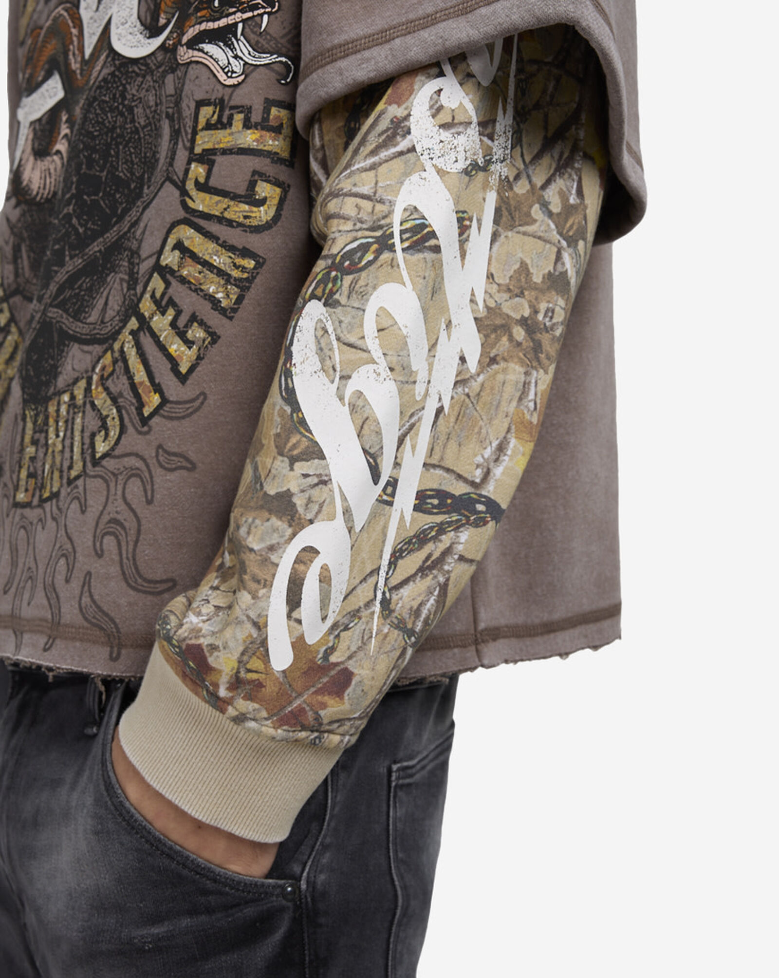 Shop Smoke Rise Boundless Fleece 2 Fer Hoodie FO25672SNZ-FAL green ...