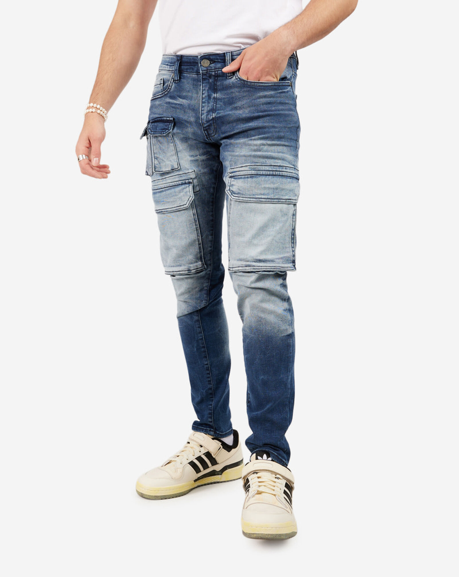 Shop Jordan Craig Front Multi Pocket Skinny Jeans JR350T-BLU blue ...