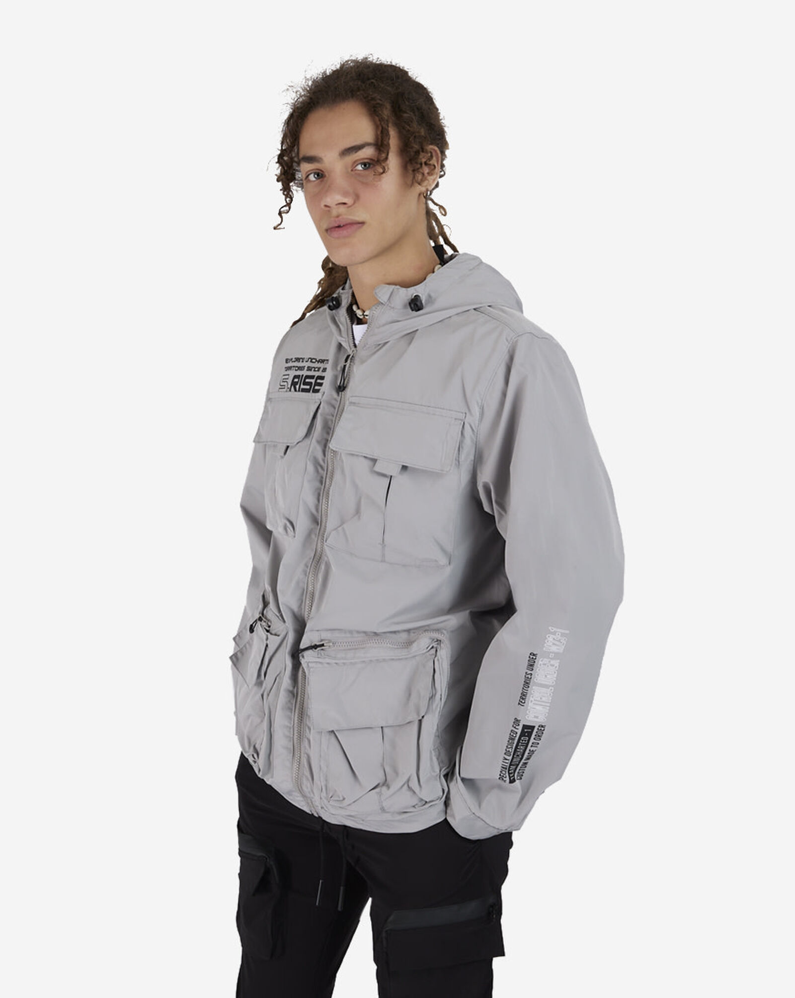 Shop Smoke Rise Nylon Utility Jacket WW23582SNZ- GRY grey | SNIPES USA