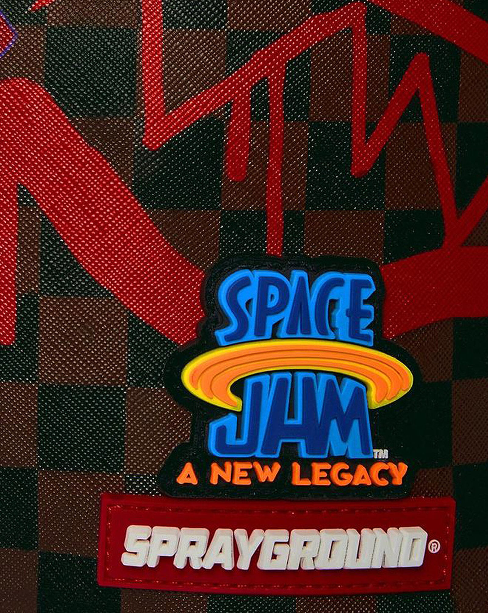 Shop Sprayground Space Jam A New Legacy Checkered Backpack B3831 brown ...