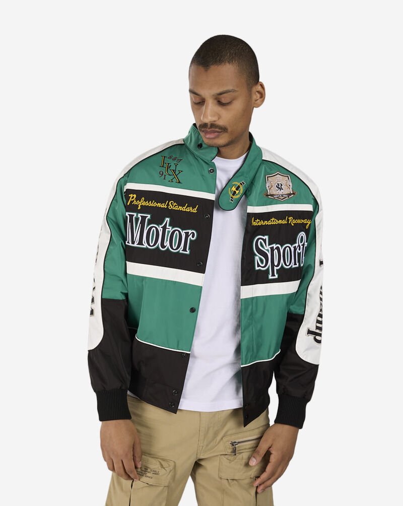 Shop Smoke Rise Motorsport Nylon Racing Jacket WW24194SNZ-GRN green ...