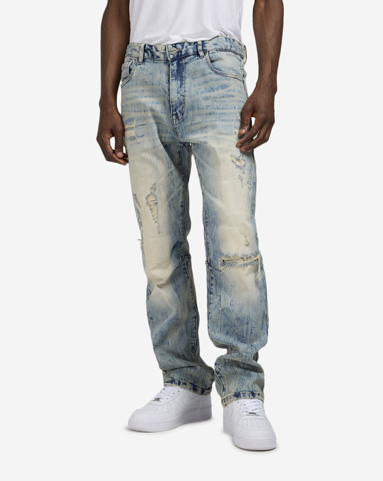 Shop Smoke Rise Vintage Wash 5Pkt Straight Jeans JP25503SNZ-TINT blue ...