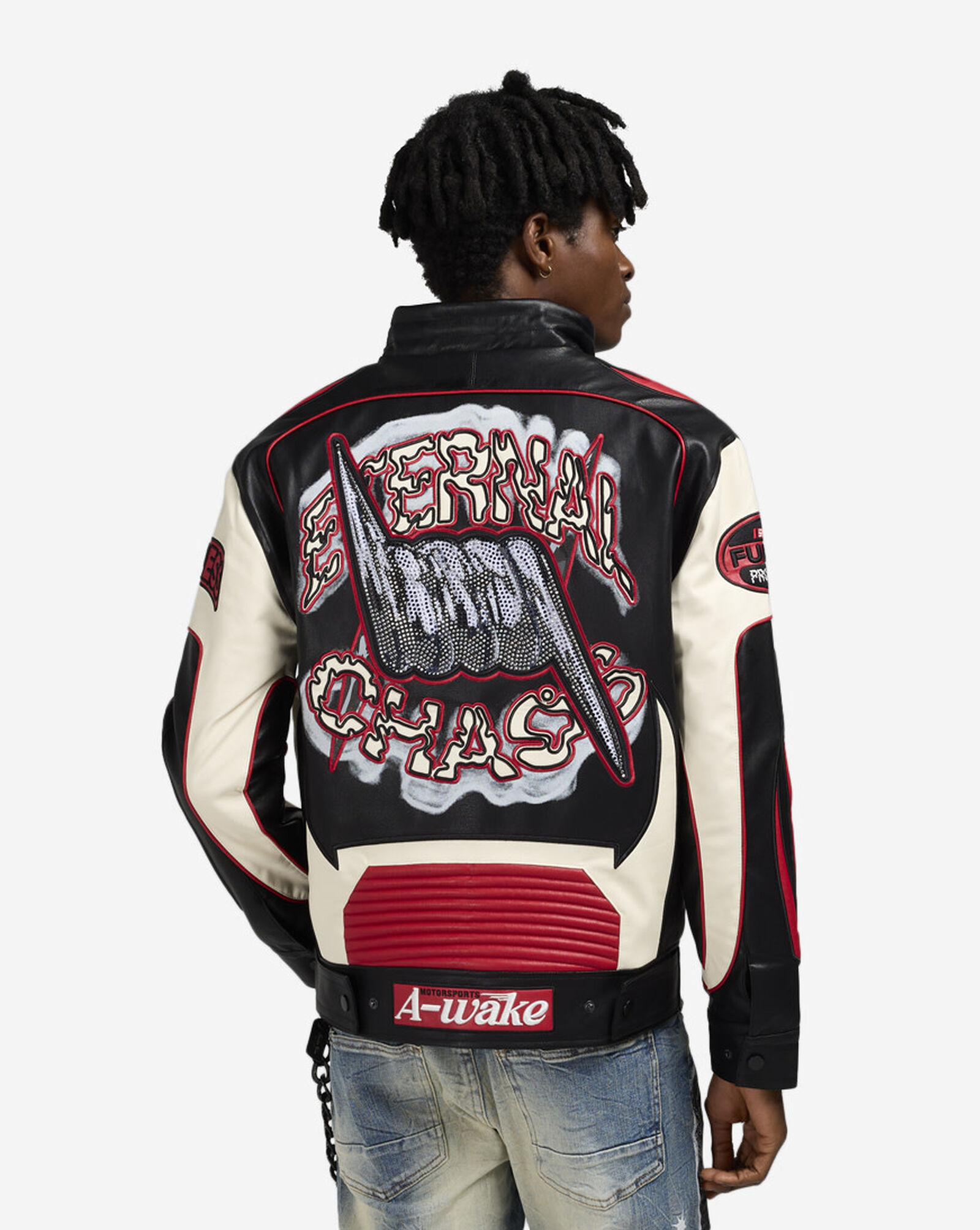 Shop Smoke Rise PU Racing Jacket OJ25688SN-RED red | SNIPES USA