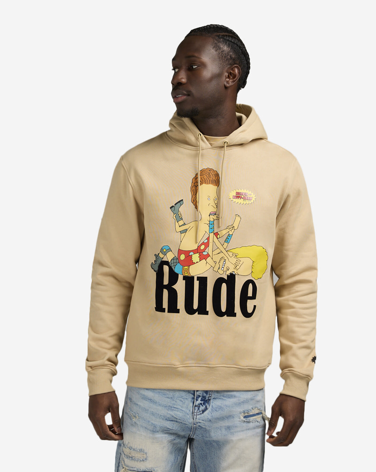 Shop LOONEY TUNES MENS APPAREL Rude Hoodie FA50010-KHA beige | SNIPES USA