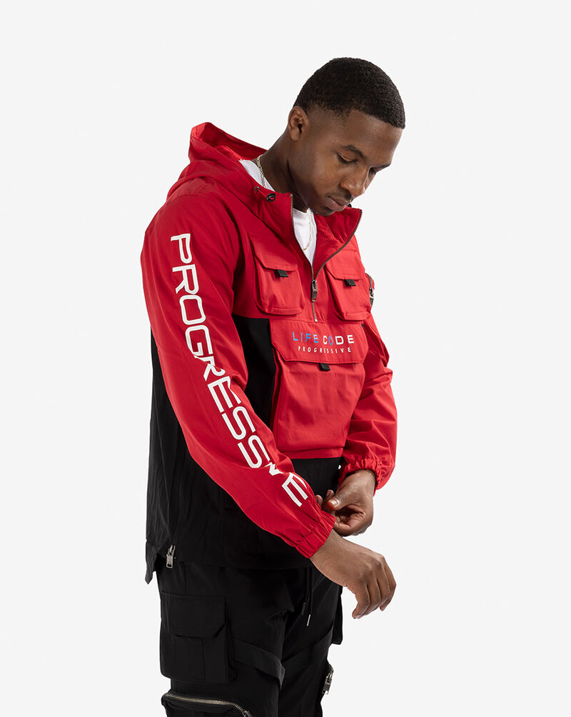 Shop LIFE CODE Nylon Tactical Windbreaker 13J03-RD red | SNIPES USA