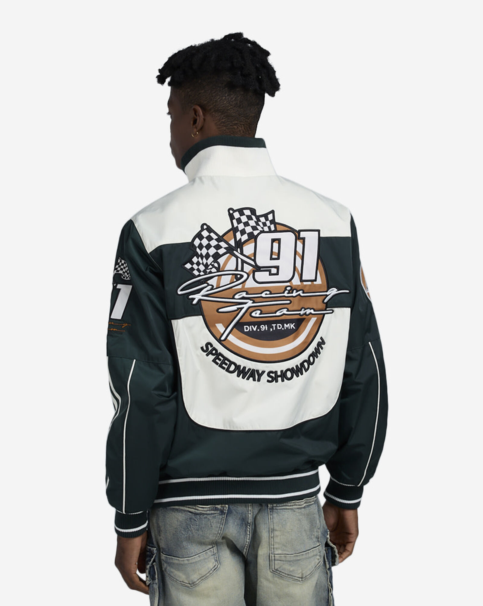 Shop Smoke Rise Racing Windbreaker Jacket OJ24594SN-SCA green | SNIPES USA