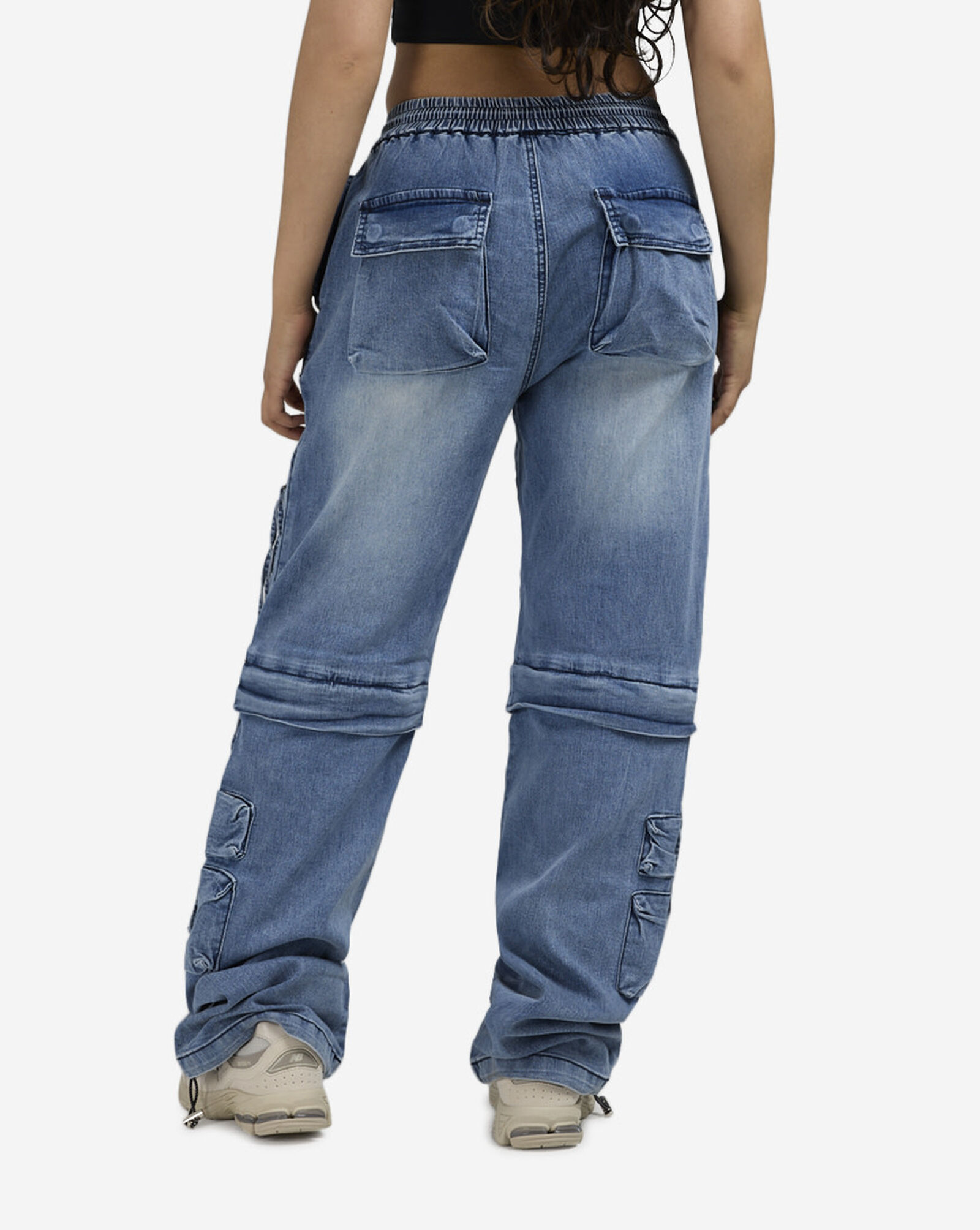 Shop Vibrant Zip-Off Cargo Jort Denim XPT256 blue | SNIPES USA