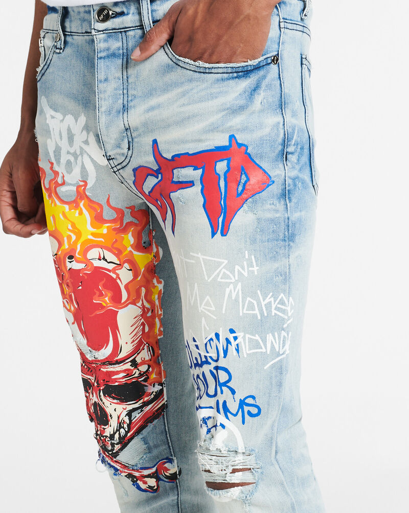 Shop GFTD LA Iris Jeans IRIS-LT blue | SNIPES USA