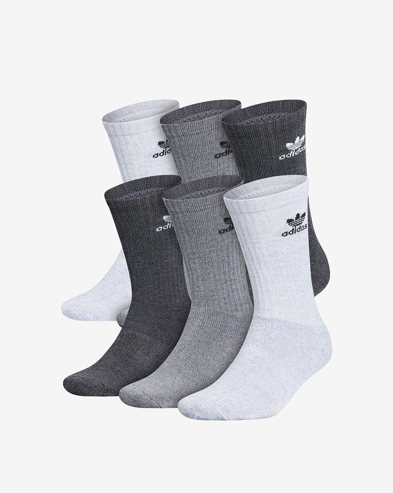 Shop adidas Originals Trefoil 6PK Crew Socks EV8011 grey | SNIPES USA