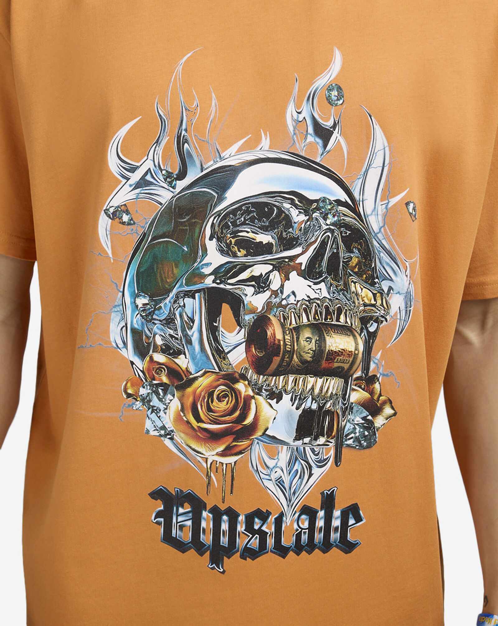 Shop Upscale No Risk No Reward Skull Tee MTUS398-04163 orange | SNIPES USA