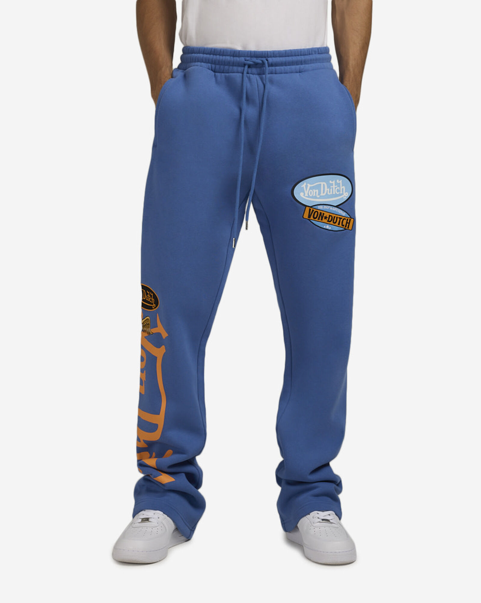 Shop Von Dutch Embroidery Fleece Pants 4VND3A7059-BLU blue | SNIPES USA