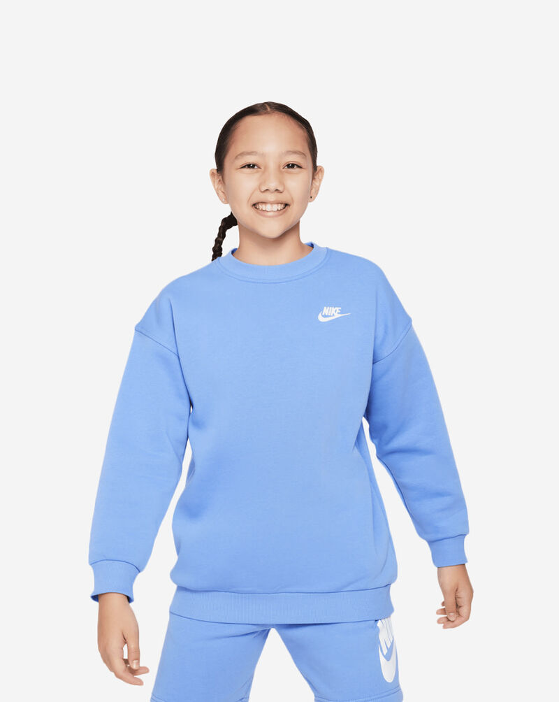 Shop Nike Grade School NSW Club Fleece Oversized Crew FD2923-450 white ...