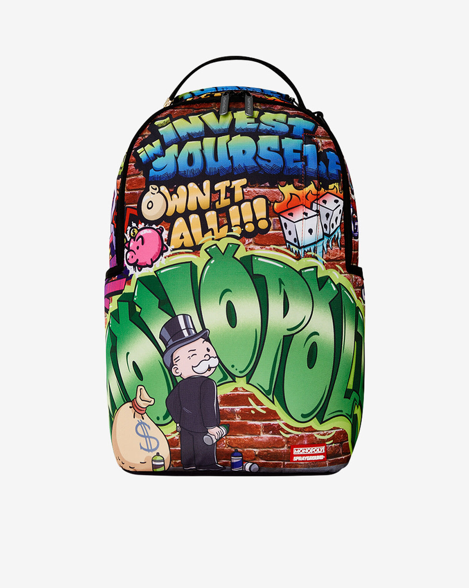 Shop Sprayground Monopoly Man Graffiti DLXR Backpack B7158 multi ...