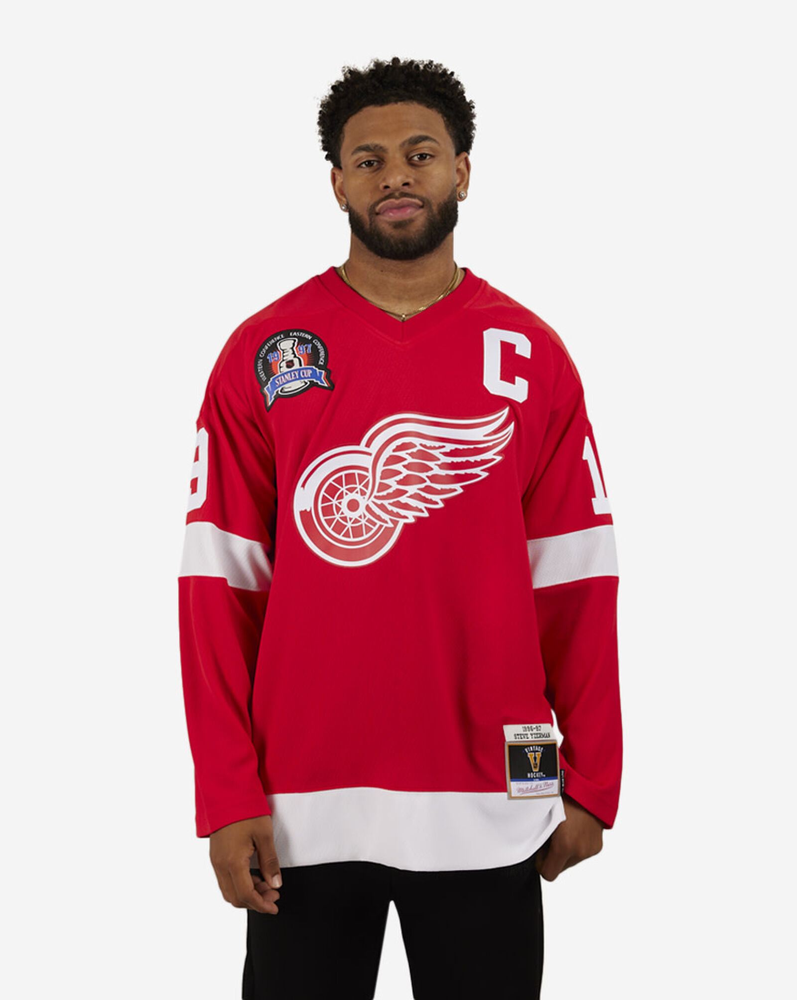 Shop Mitchell Ness NHL Detroit Red Wings Steve Yzerman Jersey RJY76245 ...