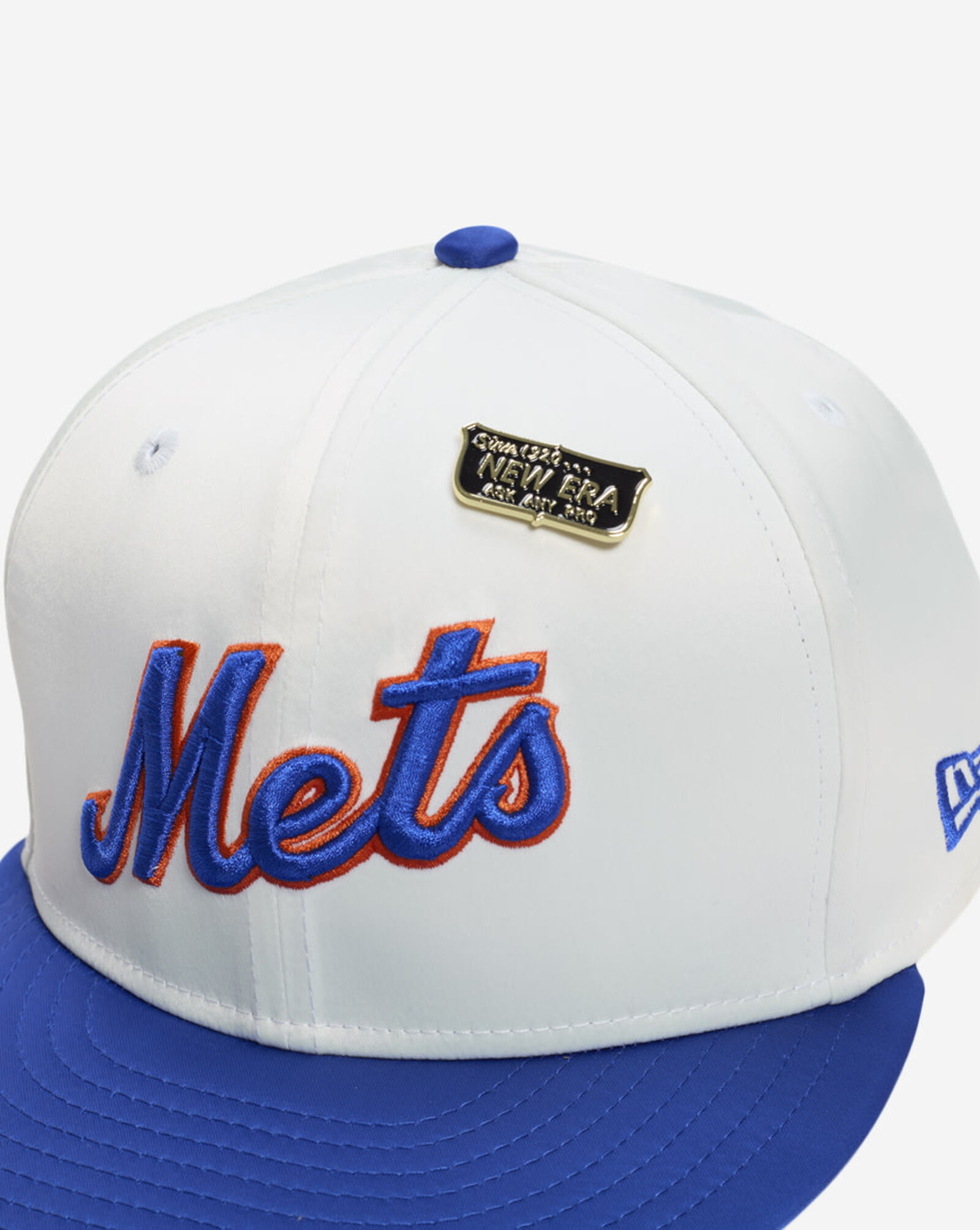 Shop New Era 59Fifty New York Mets Satin Fitted Hat 60623221 white ...