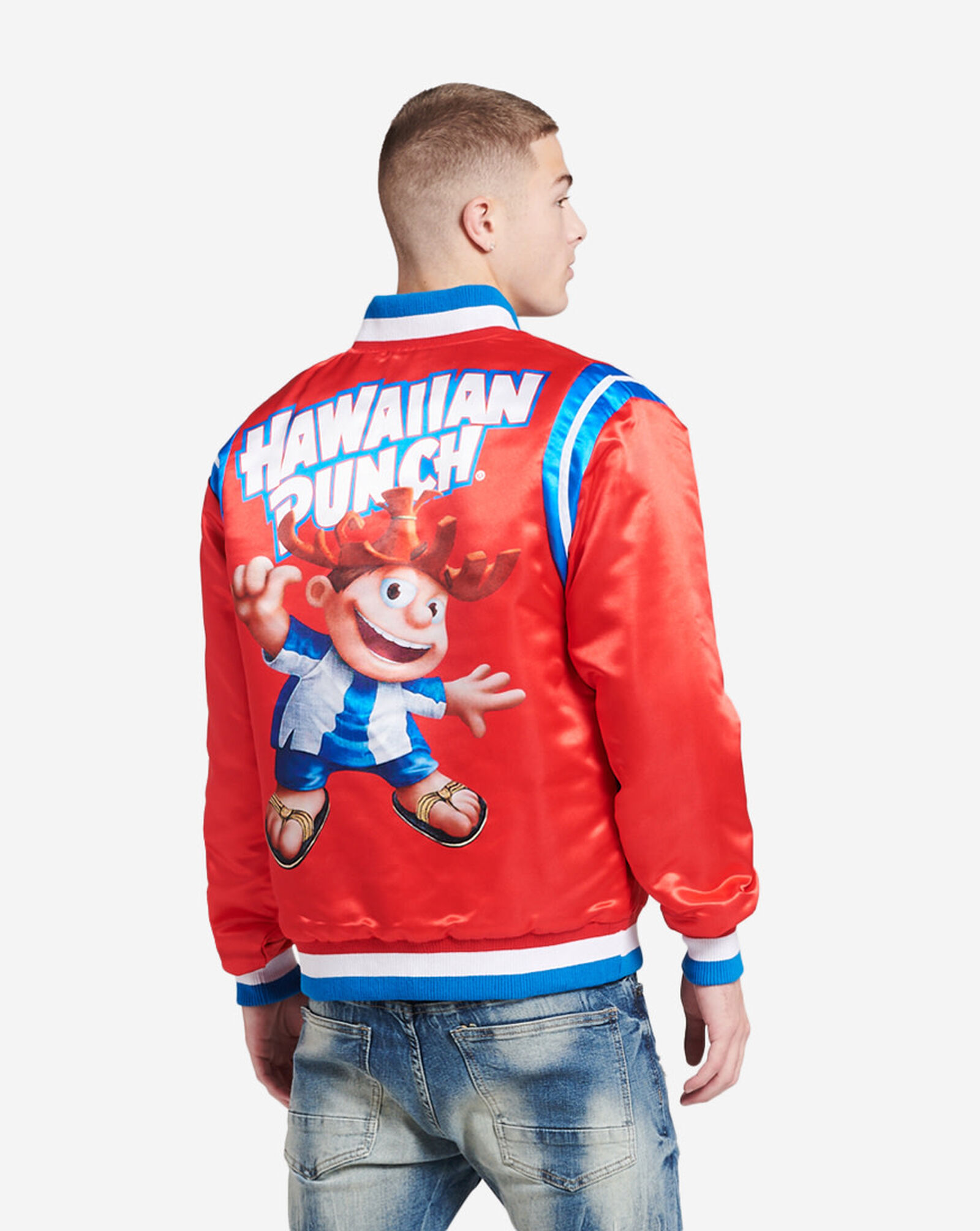 Shop Boondocks Hawaiian Punch Satin Jacket OWM1ZPKKRG-RED red | SNIPES USA
