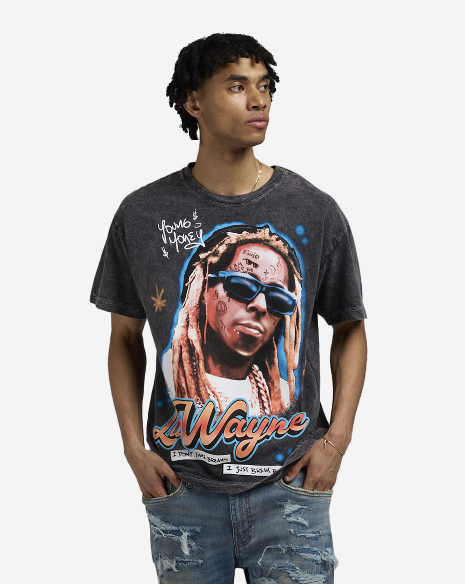 Shop Reason Lil Wayne No Breaks Tee RSP-427-CHAR grey | SNIPES USA