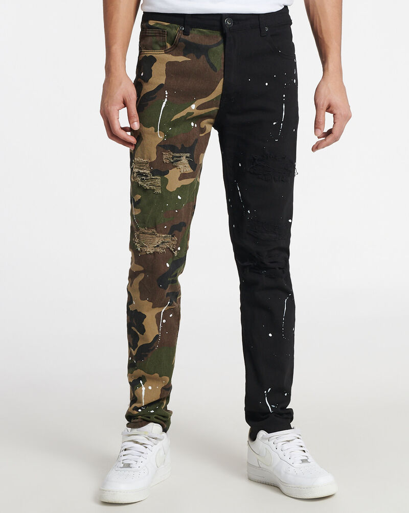 Shop Waimea Mixed Media Denim Jeans M5235TB-BLK black | SNIPES USA