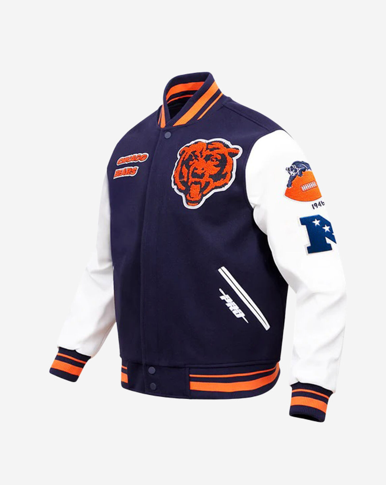 Shop PRO STANDARD Retro Classic Chicago Bears Varsity Jacket FCH643385 ...