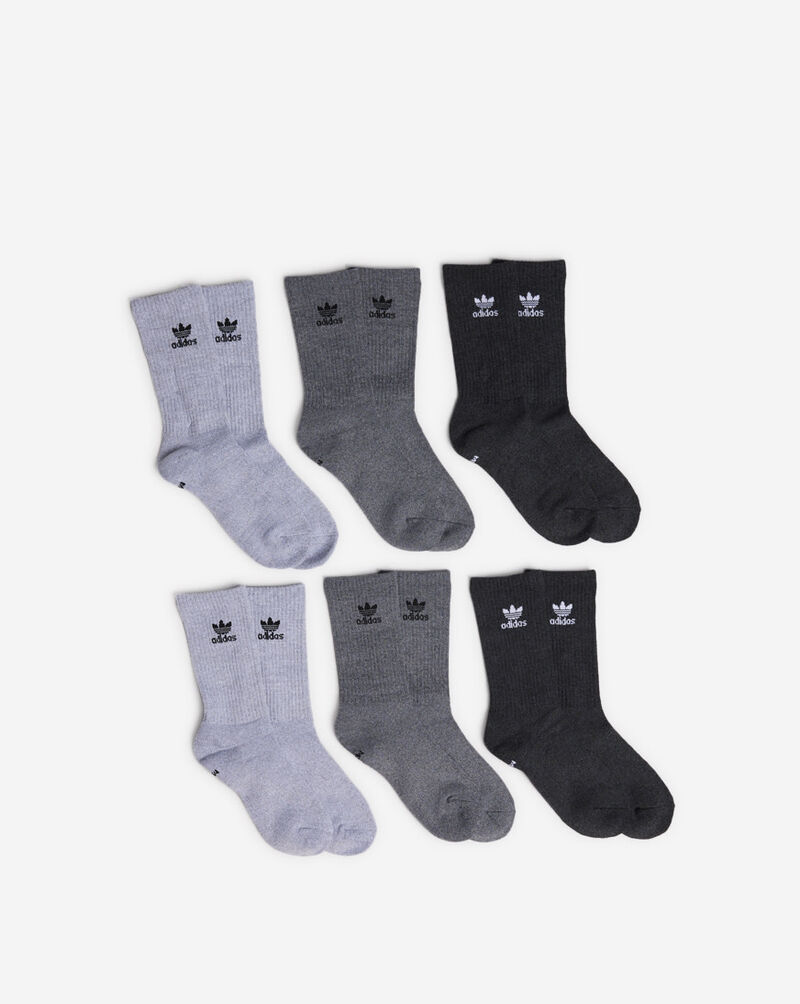 Shop adidas Originals Trefoil 6PK Crew Socks EV8011B grey | SNIPES USA