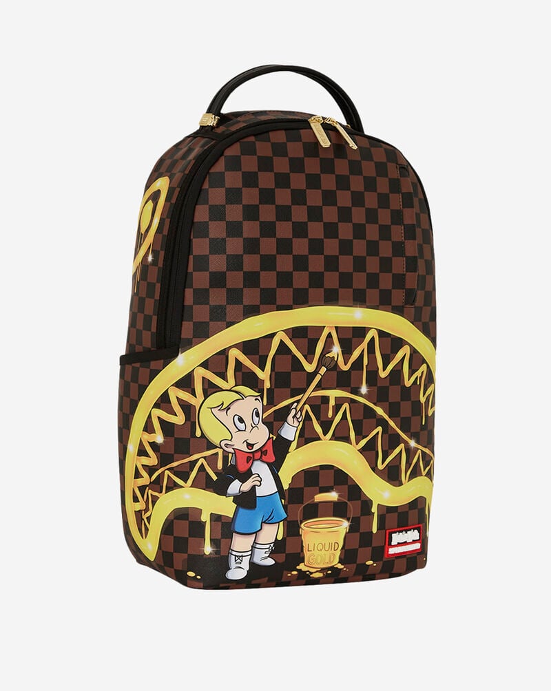 Shop Sprayground Richie Rich Gold Sharkmouth DLXSV Backpack B7257 multi ...