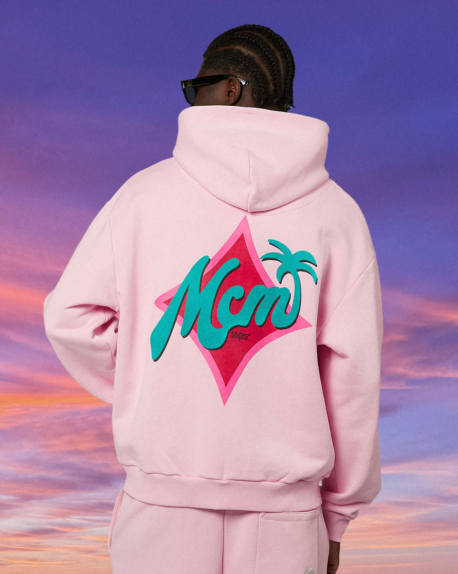 Shop MCM MCM x SNIPES Palm Zip Hoodie SFM252-006-2-ROS pink | SNIPES USA