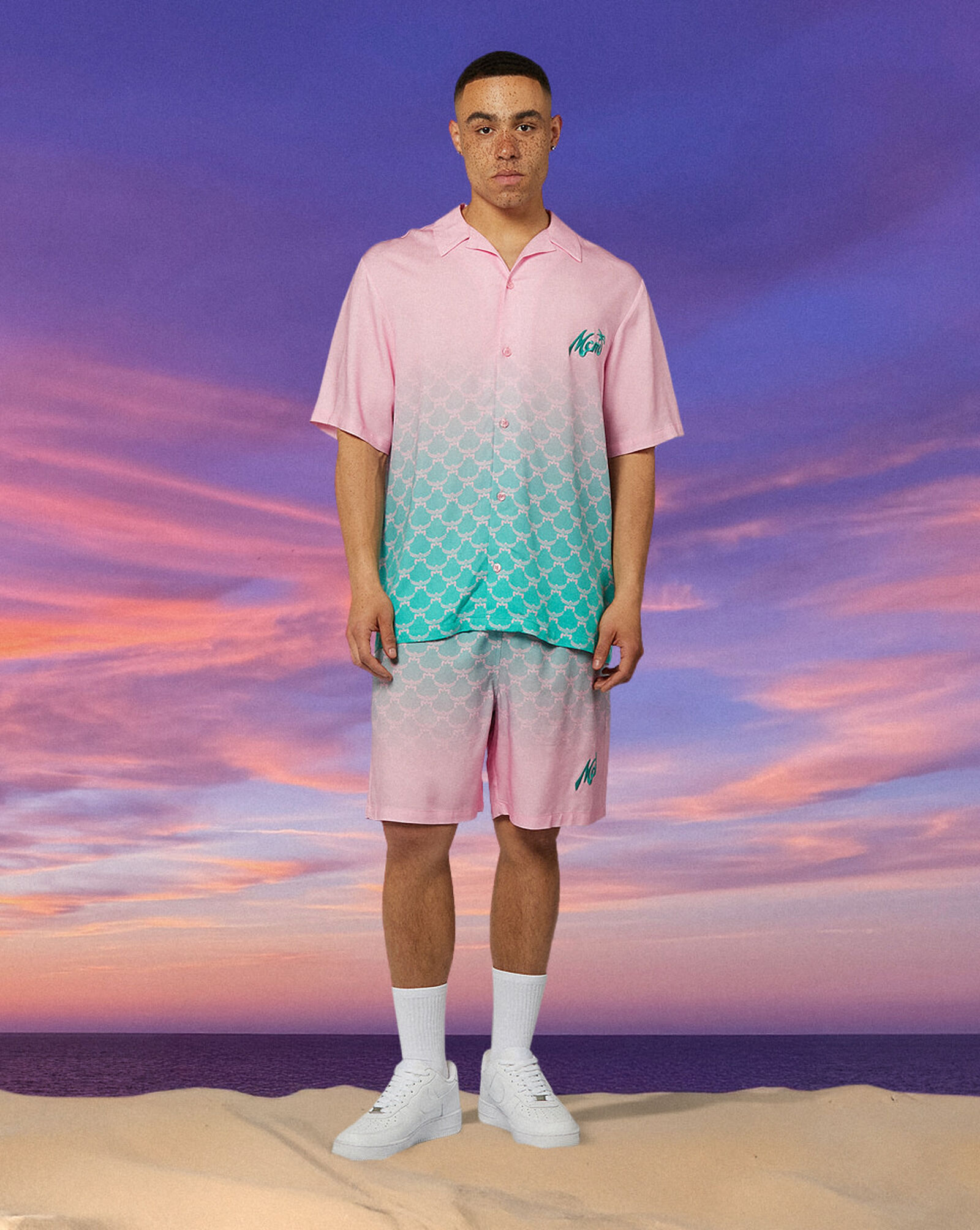 Shop MCM MCM x SNIPES Gradient Resort Shorts SFM252-010-1-ROS pink ...