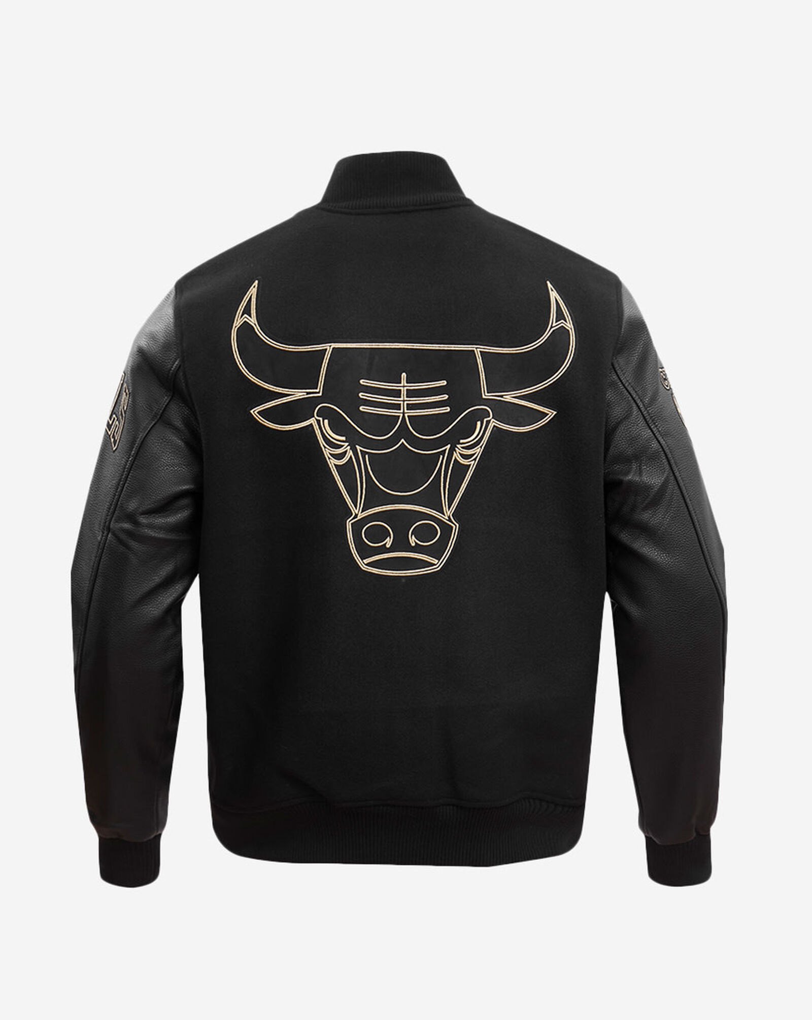 Shop PRO STANDARD Black and Gold Chicago Bulls Varsity Jacket ...