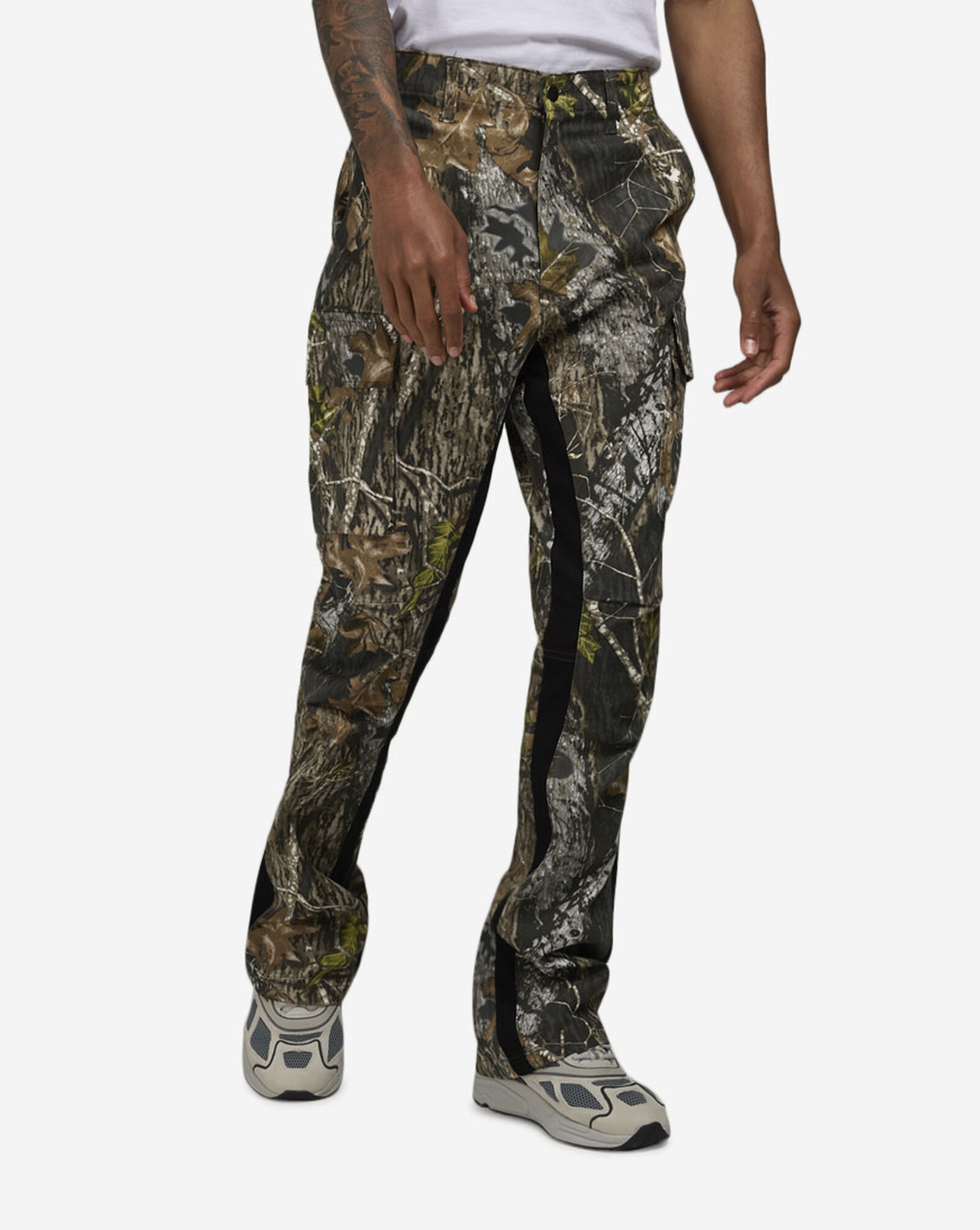 Shop American Stitch Dojo Stacked Flare Pants FW23B425-REA camo ...