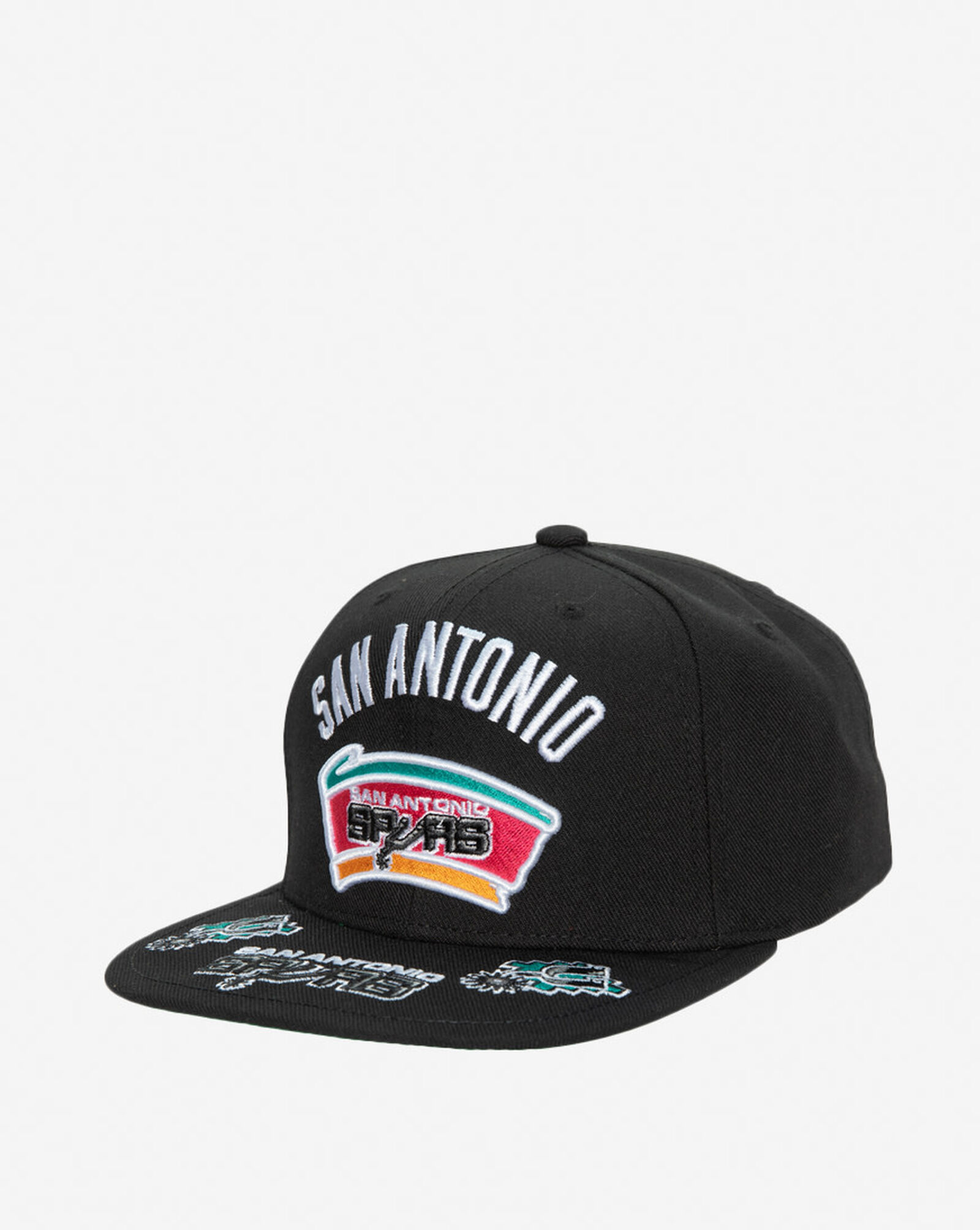 Shop Mitchell Ness San Antonio Spurs Front Loaded Snapback HHSS2997 ...