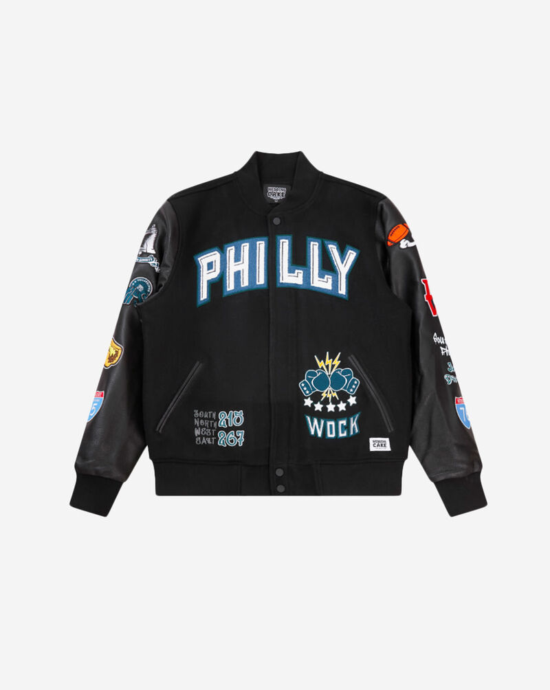Shop Wedding Cake Philly Varsity Jacket WC6970579-BLK black | SNIPES USA